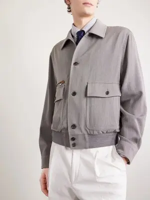 Dunhill Wool Jacket With Suede Trim