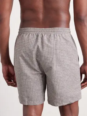 Brunello Cucinelli Straight-leg Printed Swim Shorts - Brown