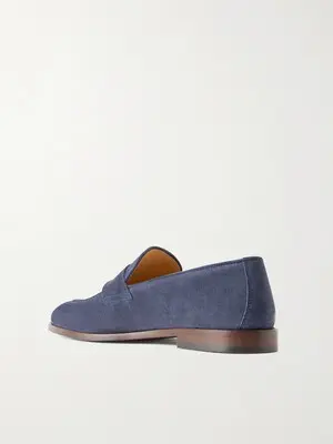 Brunello Cucinelli Flex Suede Penny Loafers