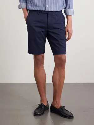 Polo Ralph Lauren Straight-leg Stretch Cotton-twill Shorts - Blue