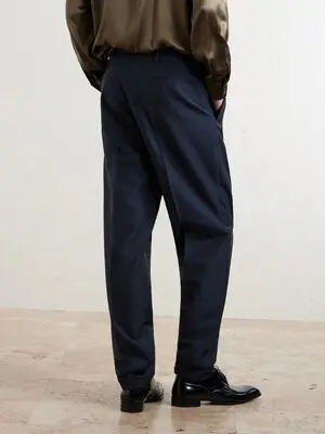 Saint Laurent Tapered Pleated Wool And Mohair-blend Trousers