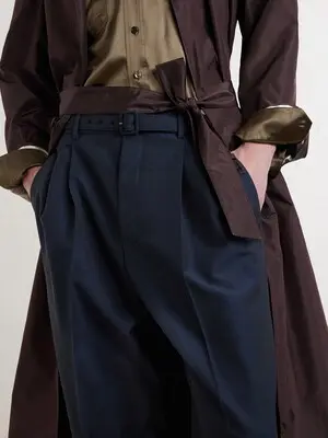 Saint Laurent Tapered Pleated Wool And Mohair-blend Trousers