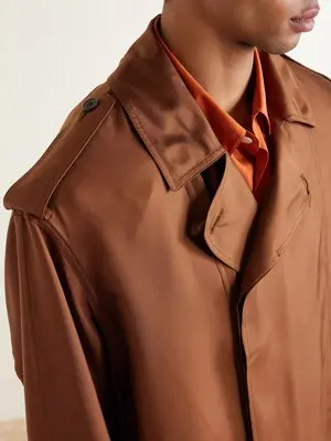 Saint Laurent Double-breasted Silk Trench Coat