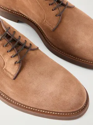 Brunello Cucinelli Suede Derby Shoes - Brown
