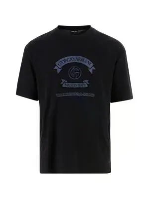 Giorgio Armani Logo-print Round-neck T-shirt - Blue