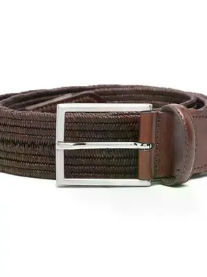 Canali Belt With Silver-tone Buckle - Brown