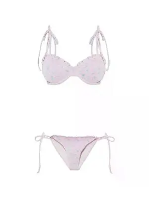 LoveShackFancy Floral Ruffled Bikini