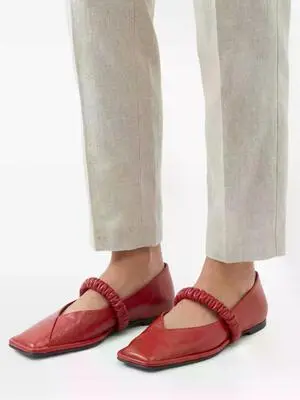 ALOHAS Square-toe Ballerina Flats - Red