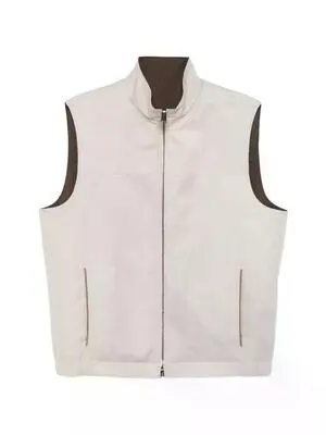 Canali Zip-up Gilet - Neutrals