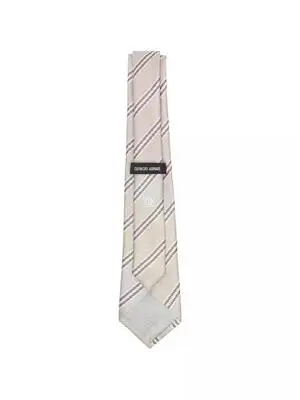 Giorgio Armani Striped Neck Tie - Neutrals