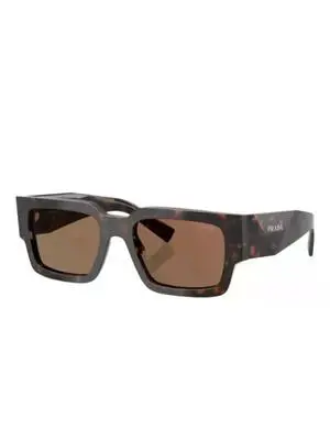 Prada Rectangle-frame Sunglasses - Brown
