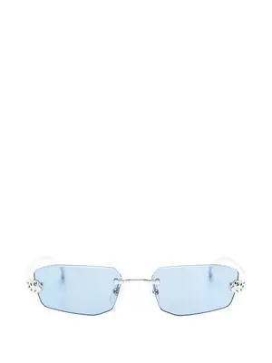 Cartier Rimless Rectangle-frame Sunglasses - Blue