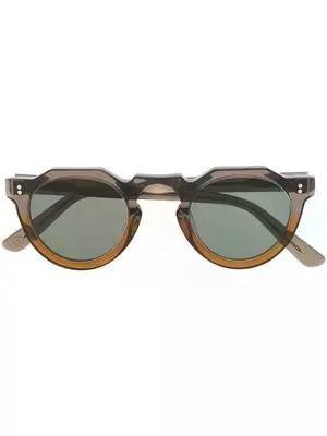 LESCA Tinted Round-frame Sunglasses - Brown