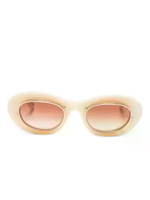 Matsuda 10604h Oval-frame Sunglasses With Gold-tone Detailing - Neutrals