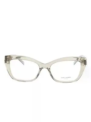 Saint Laurent Cat-eye Logo Glasses - Brown