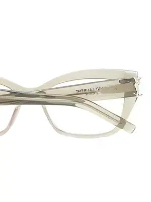 Saint Laurent Cat-eye Logo Glasses - Brown