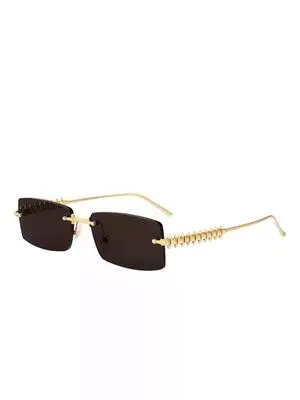 CARTIER Studded Rectangle-frame Sunglasses