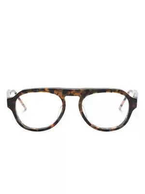 Thom Browne Navigator-frame Glasses - Brown