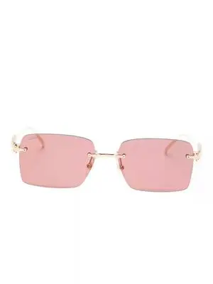 CARTIER Rectangle-frame Sunglasses - Gold