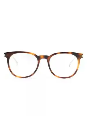 Saint Laurent Tortoiseshell-effect Round-frame Glasses - Brown