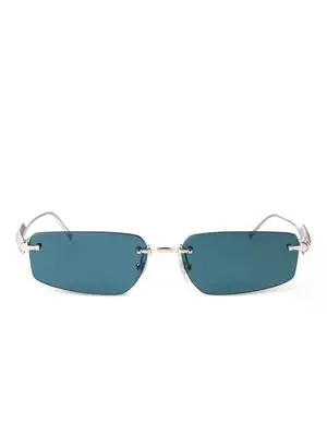 CARTIER Studded Rectangle-frame Sunglasses - Blue