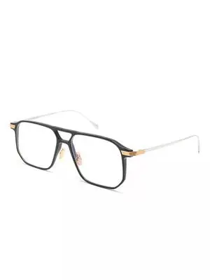 CUTLER & GROSS Rectangle-frame Glasses With Gold-tone Detailing