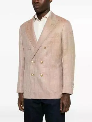 Brunello Cucinelli Herringbone Double-breasted Jacket