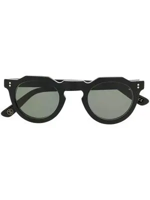 LESCA Pica Round-frame Sunglasses - Black