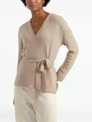 Chinti & Parker Belted Wrap Cardigan - Neutrals
