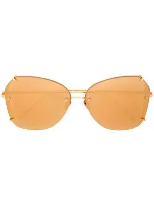 Linda Farrow Geometric Sunglasses - Metallic