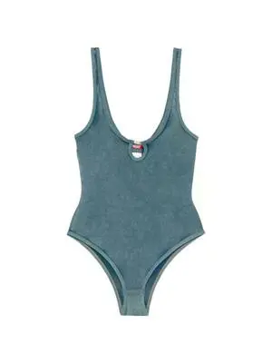 DIESEL Ribbed One-piece Swimsuit - Blue