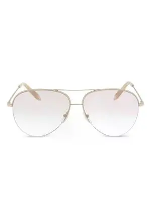 Victoria Beckham Double-bridge Aviator Sunglasses - Gold