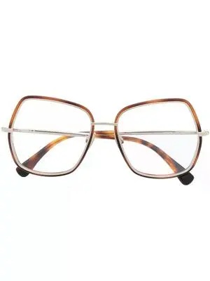 Max Mara Tortoiseshell Oversized Eyeglasses - Brown