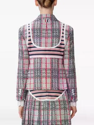 Thom Browne Tweed-pattern Fray-edge Blazer