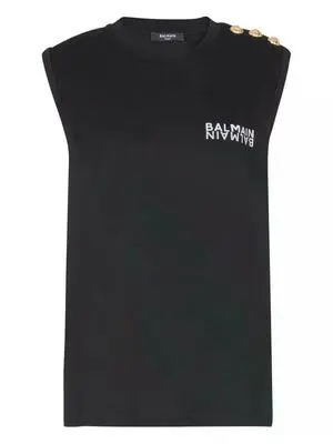 Balmain Button-detail Tank Top - Black
