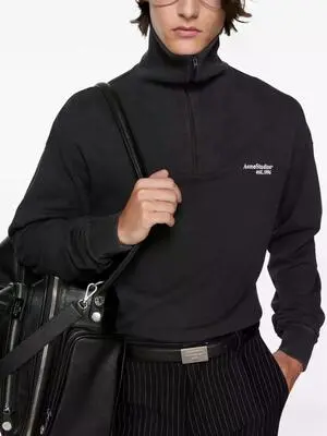 Acne Studios Zip-up Roll-neck Sweater - Black