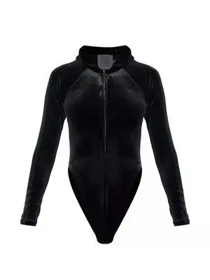 Vetements Zip-fastening Hooded Bodysuit - Black