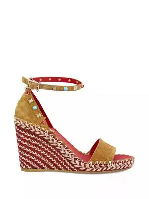 Valentino Garavani Rockstud Wedge Sandals - Neutrals