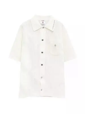 Casablanca White Short-sleeve Mesh Shirt