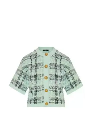 Balmain Checked Button-up Cardigan