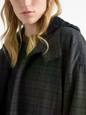 Prada Prince Of Wales Checked Wool Jacket - Grey