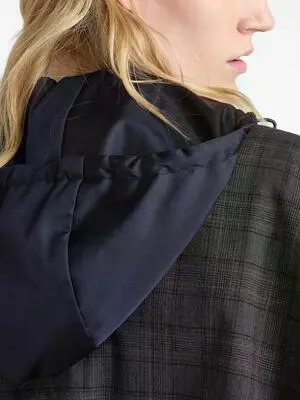 Prada Prince Of Wales Checked Wool Jacket - Grey