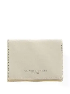GIANNI CHIARINI Dollaro Pebbled Logo Card Holder - White