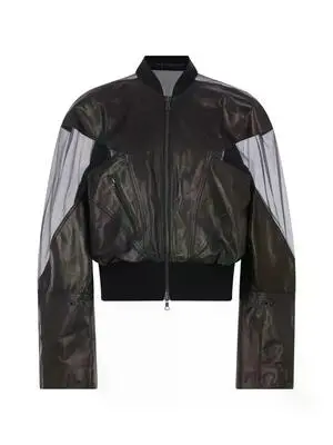 YEHUAFAN Tulle-panelled Bomber Jacket