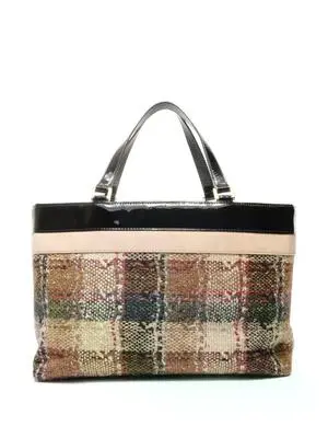 Burberry 2000s Tweed Handbag With Pouch