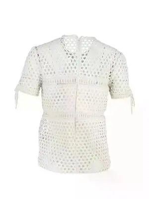 SELF-PORTRAIT Lace Pattern Crew-neck Blouse
