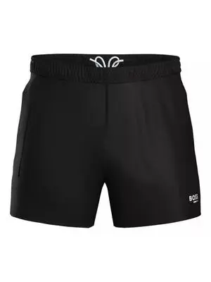BOSS Logo-detail Drawstring Swim Shorts - Black
