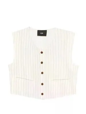 ELEH Pinstripe Button Jacket - Neutrals