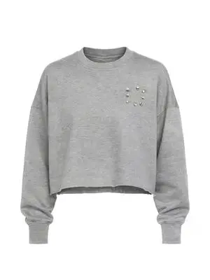 EZR Stud-embellished Cropped Sweatshirt