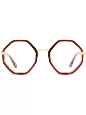 Chloé Geometric Frame Glasses - Red